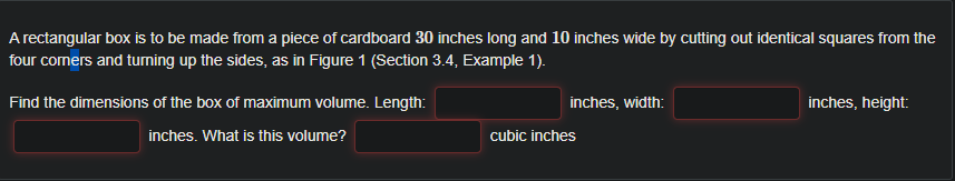 Solved A rectangular box is to be made from a piece of | Chegg.com