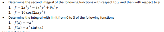 Solved Determine the second integral of the following | Chegg.com