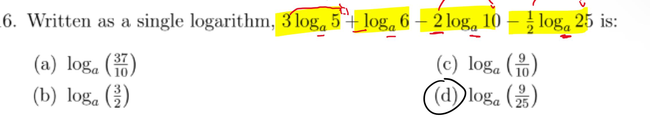Solved 6. Written as a single logarithm, | Chegg.com