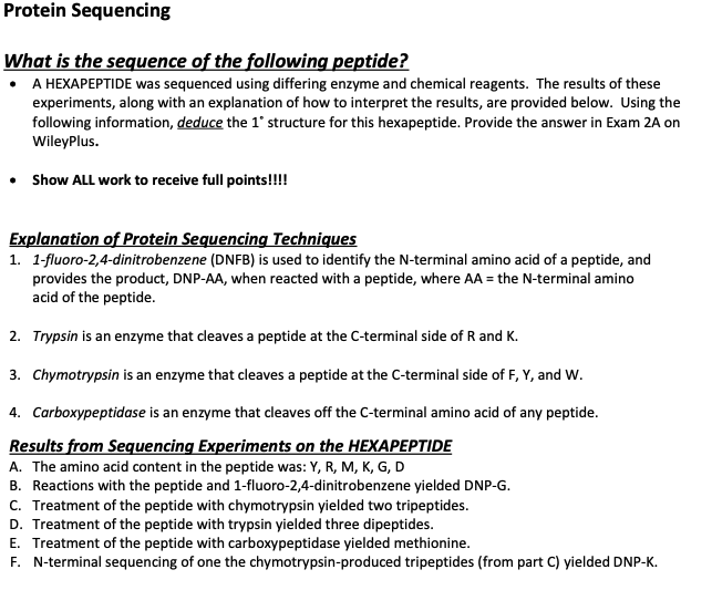 What is the sequence of the following peptide? - A | Chegg.com