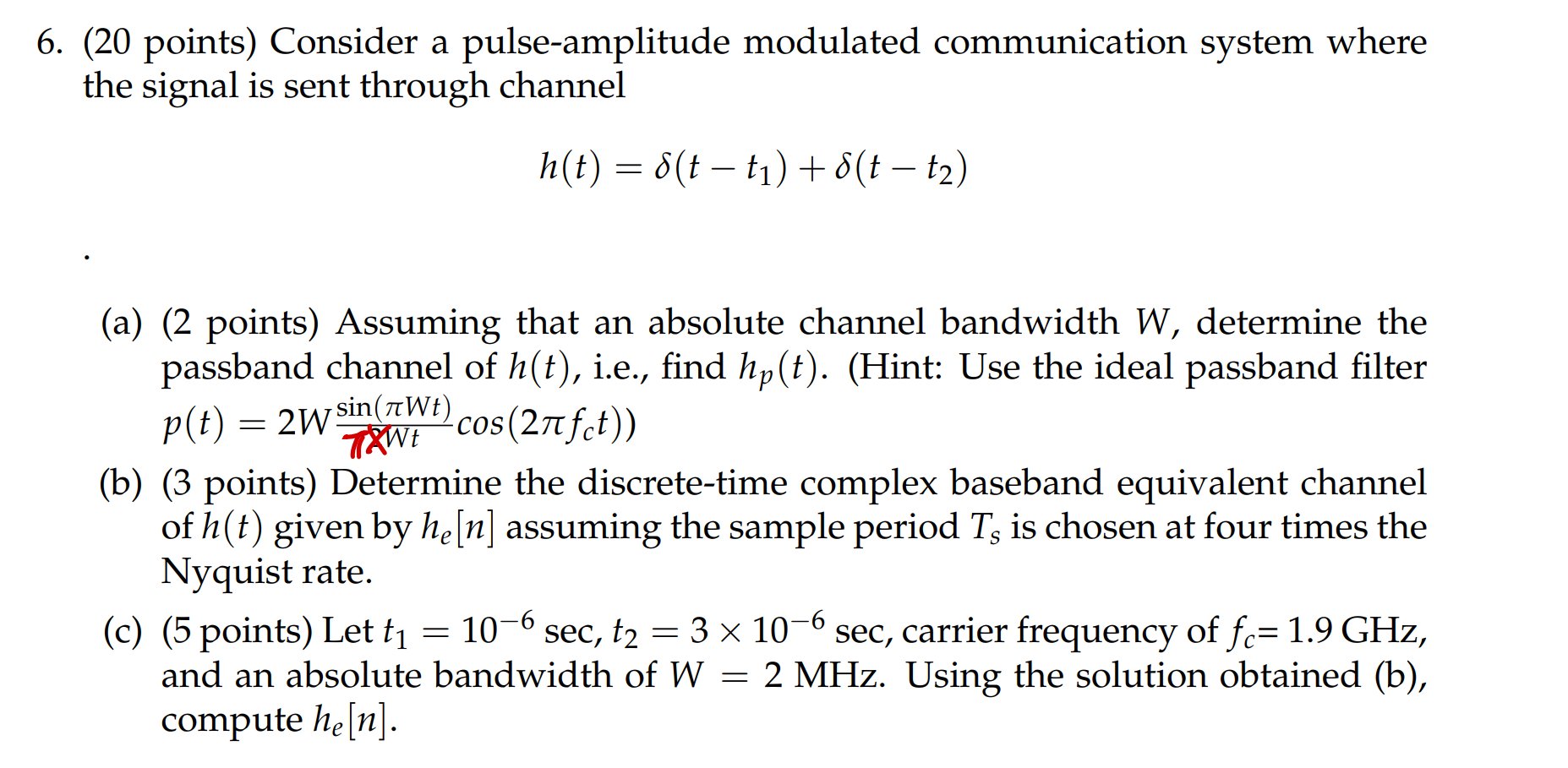 Solved Consider a pulse-amplitude modulated communication | Chegg.com