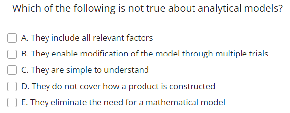 Solved Which of the following is not true about analytical | Chegg.com
