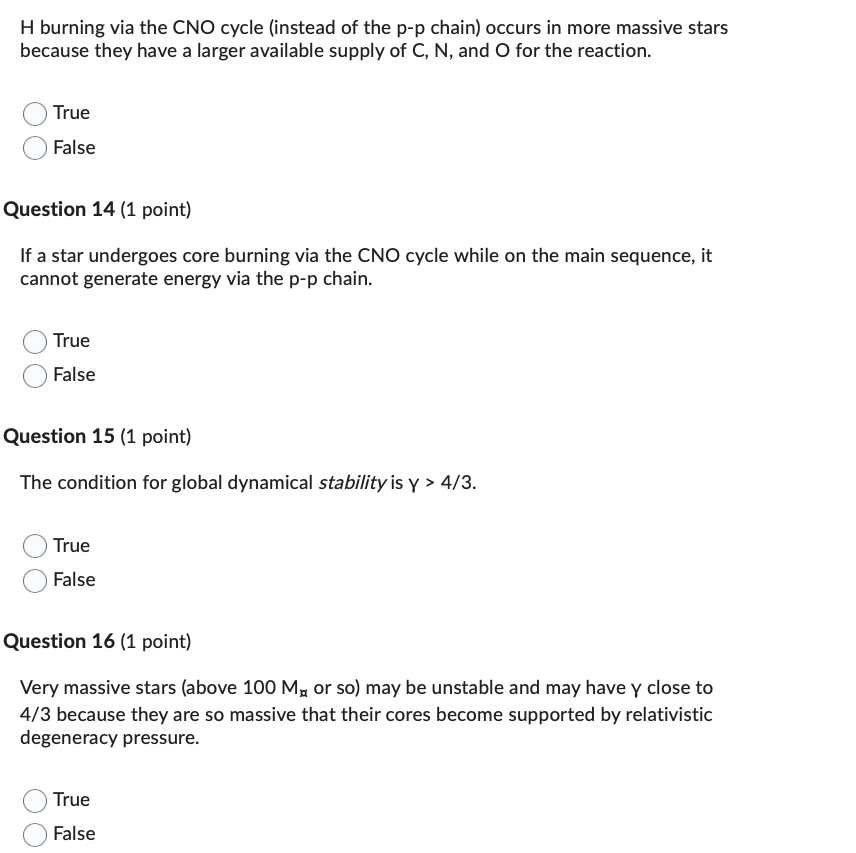 Solved H burning via the CNO cycle (instead of the p−p | Chegg.com