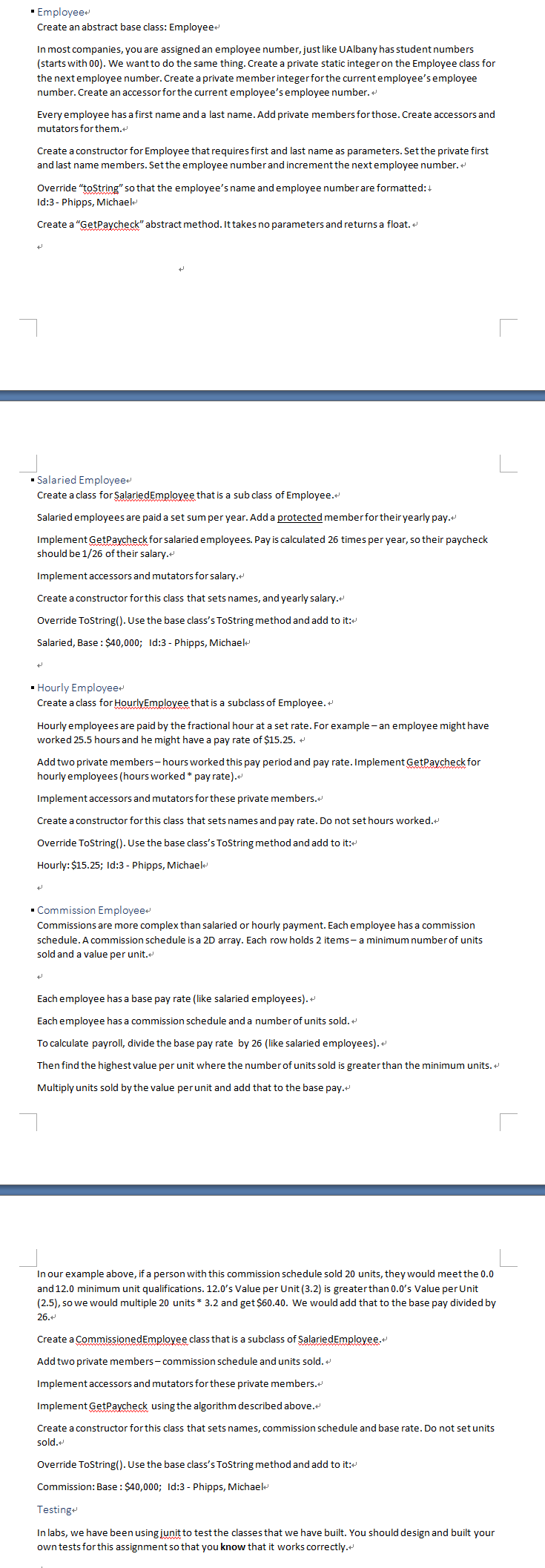Solved - Employee Create an abstract base class: Employee In | Chegg.com
