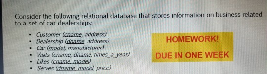 Solved Solve the following as the query in Relational | Chegg.com