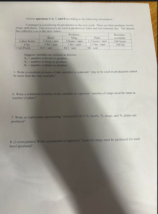 Solved Answer questions 5,6,7, and 8 according to the | Chegg.com