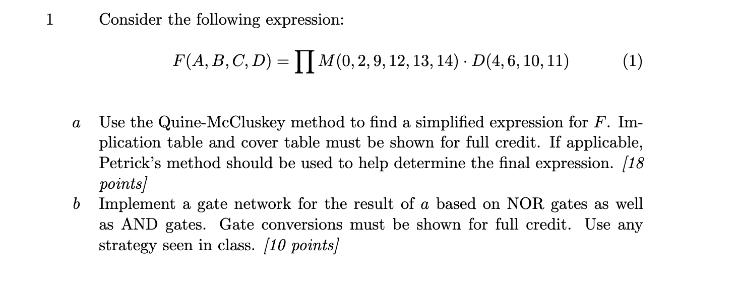 Solved Consider the following expression: | Chegg.com