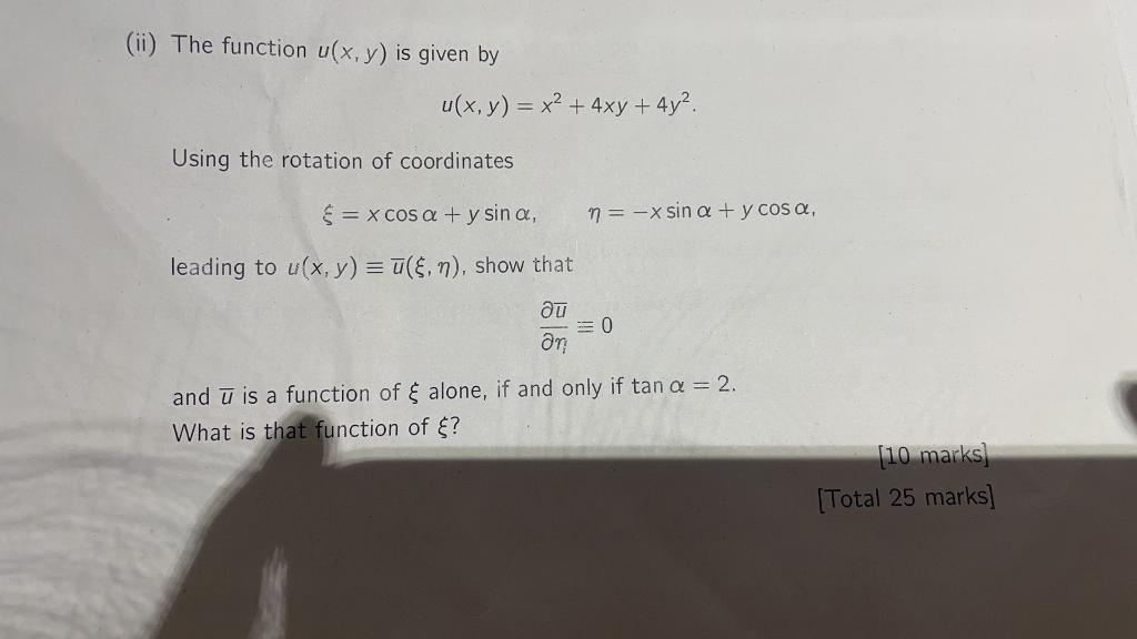 Solved (ii) The function u(x,y) is given by | Chegg.com