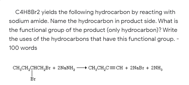 Solved C4H8Br2 yields the following hydrocarbon by reacting | Chegg.com