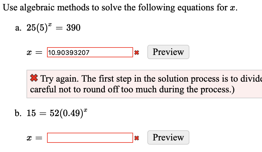 Solved Use algebraic methods to solve the following | Chegg.com