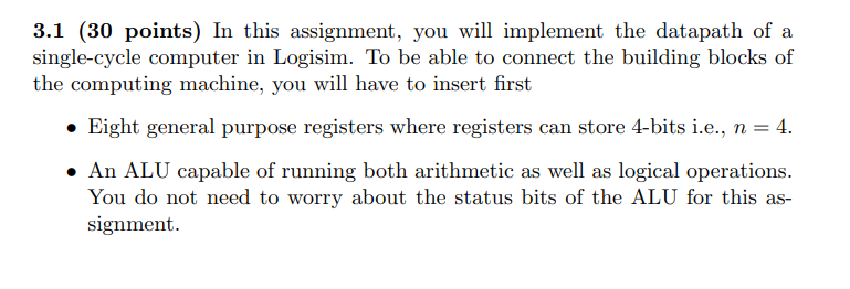 Solved Can you please implement the datapath of a single | Chegg.com