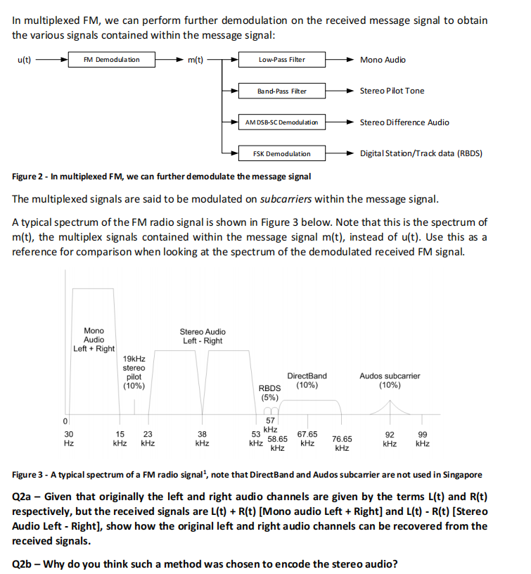 Solved In multiplexed FM, we can perform further | Chegg.com