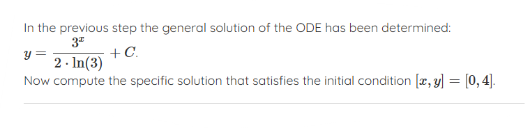 Solved In the previous step the general solution of the ODE | Chegg.com
