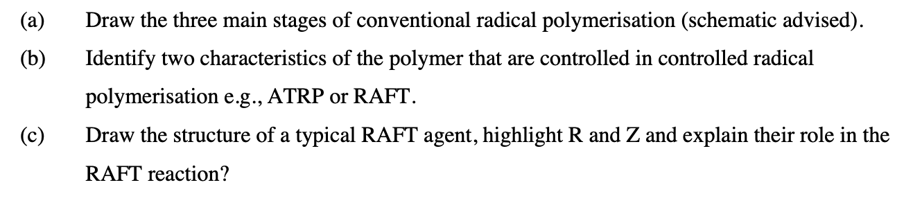 Solved (a) Draw the three main stages of conventional | Chegg.com
