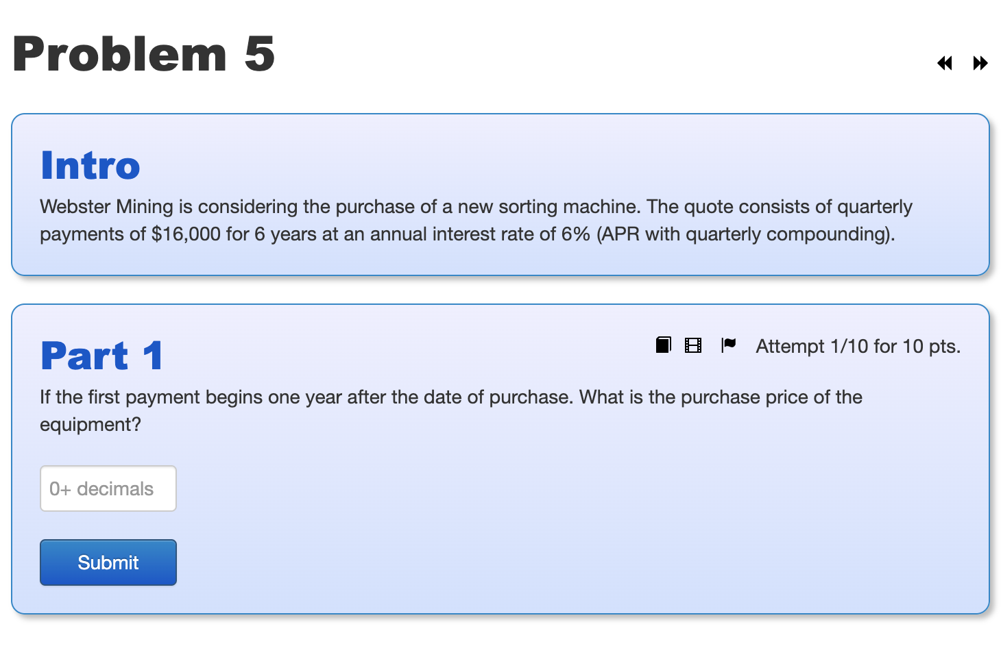 Solved Intro Webster Mining is considering the purchase of a | Chegg.com