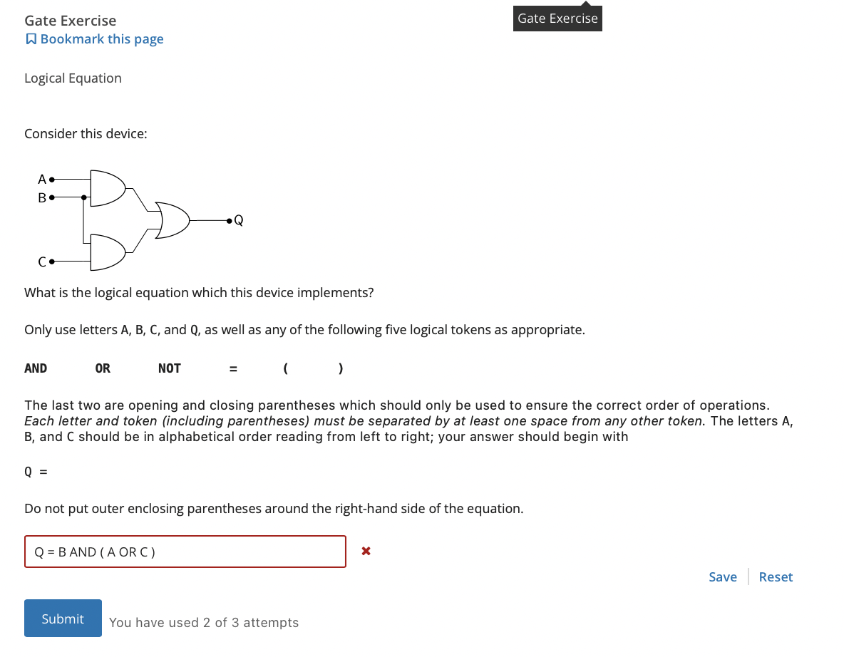 Solved Gate Exercise Gate Exercise a Bookmark this page | Chegg.com