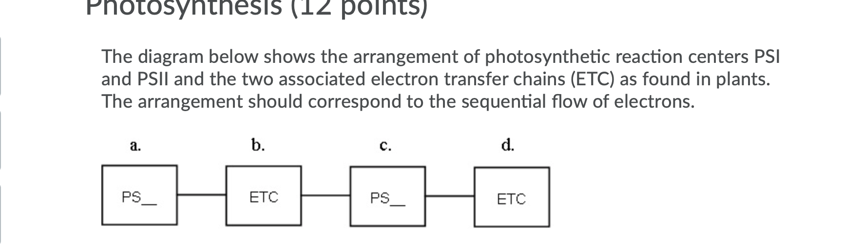 Solved A. PSII and C. PSI In the above diagram, O2 would be | Chegg.com