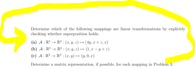 Solved Determine which of the following mappings are linear | Chegg.com