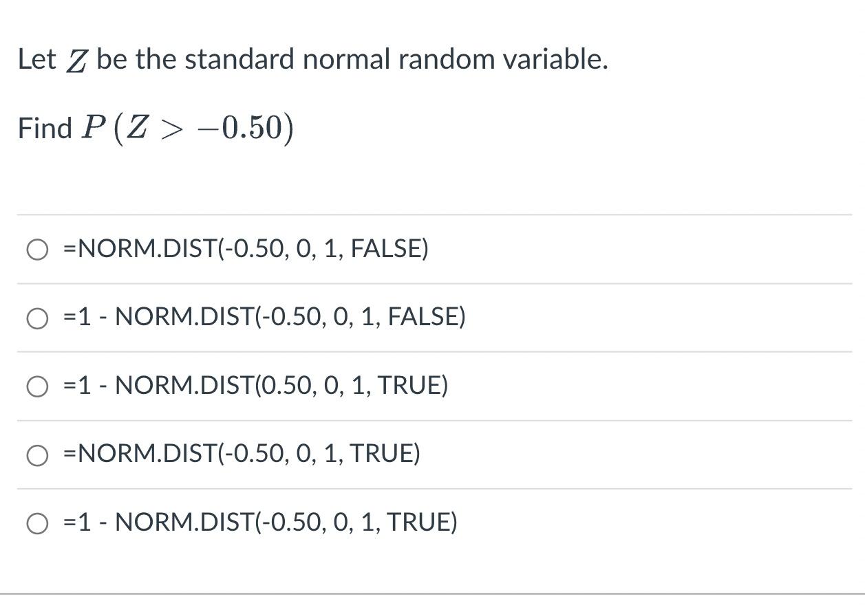 Solved Let Z be the standard normal random variable. Find | Chegg.com
