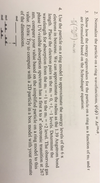 Solved 2. Normalize the particle on a ring wavefunctions, | Chegg.com