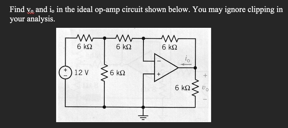 Solved Find v2 and io in the ideal op-amp circuit shown | Chegg.com