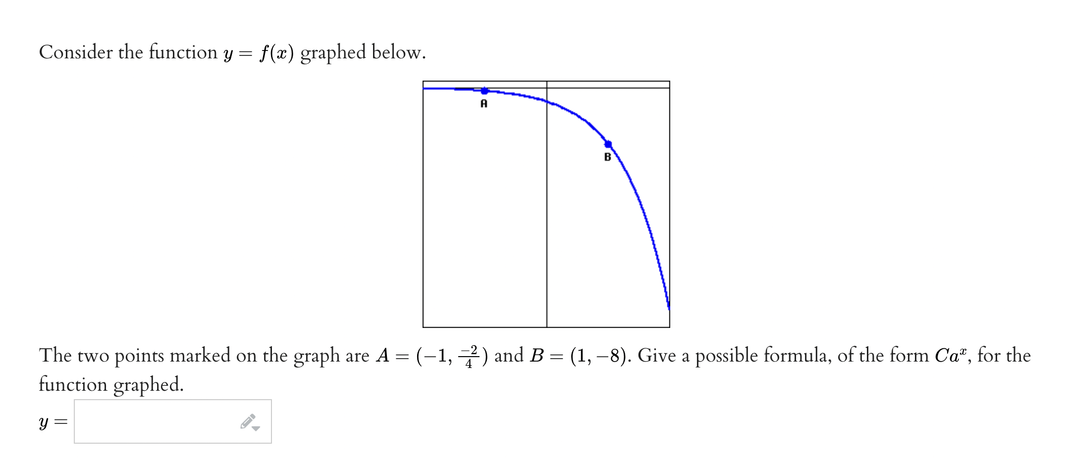 Solved Consider the function y=f(x) graphed below. The two | Chegg.com