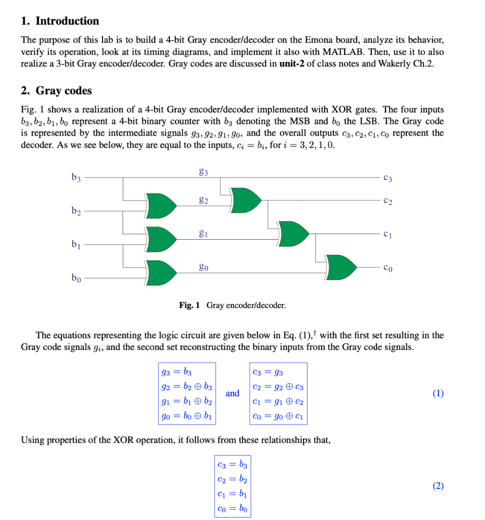 Solved 1. Introduction The purpose of this lab is to build a | Chegg.com