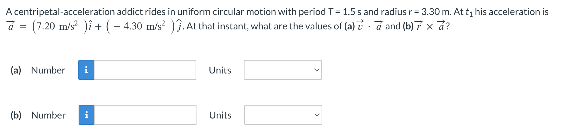 Solved A centripetal-acceleration addict rides in uniform | Chegg.com