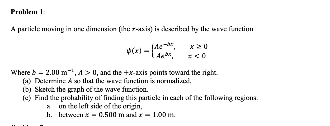 Solved A particle moving in one dimension (the x-axis) is | Chegg.com