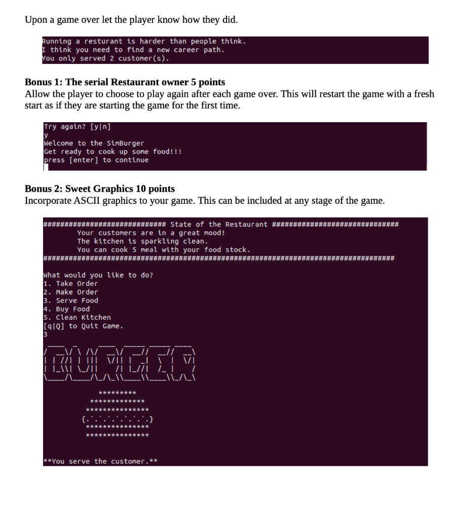 CSCI 1583 Homework 4: SimBurger Summary We have seen | Chegg.com