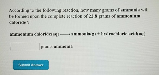 Ammonium Chloride Aq Ammonia G Hydrochloric Acid Aq - JonathankruwPeck