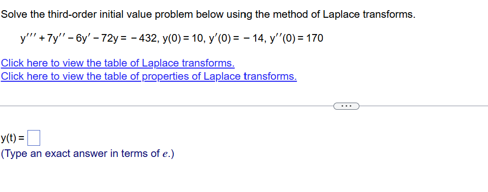 Solved Solve the third-order initial value problem below | Chegg.com