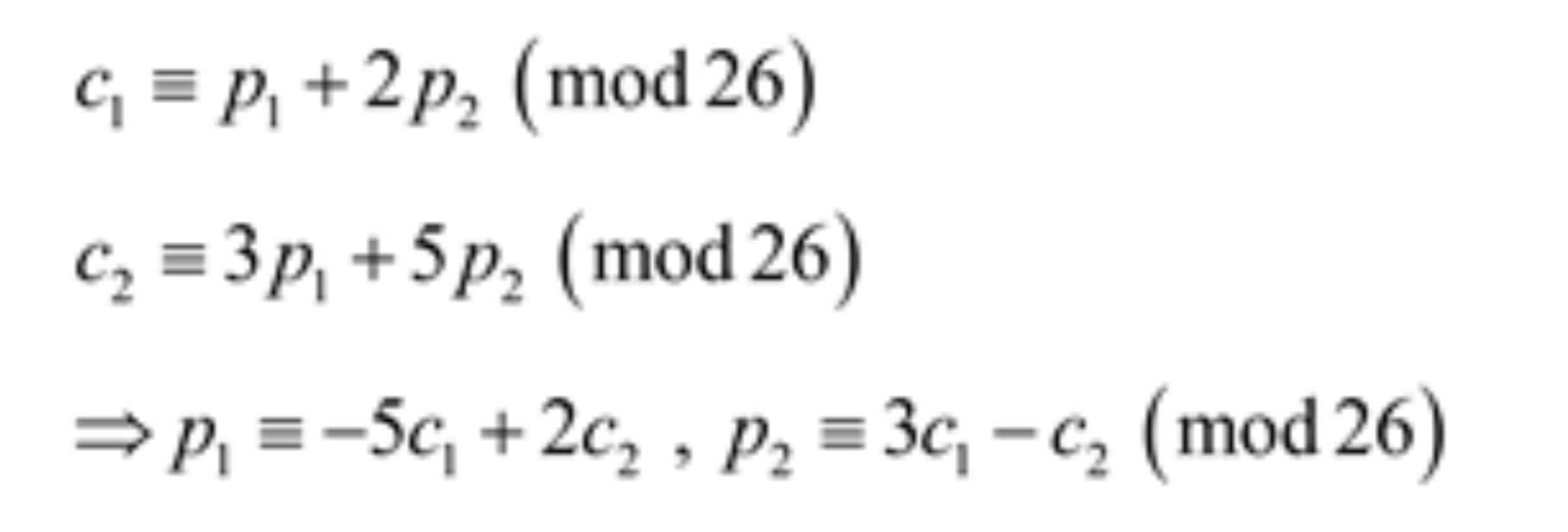 Solved In solving a cryptography exercise, the following | Chegg.com