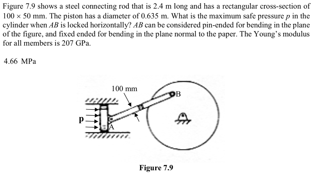 Solved Figure 7.9 shows a steel connecting rod that is 2.4 m | Chegg.com