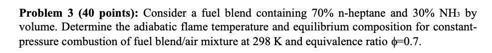 Solved Problem 3 (40 points): Consider a fuel blend | Chegg.com
