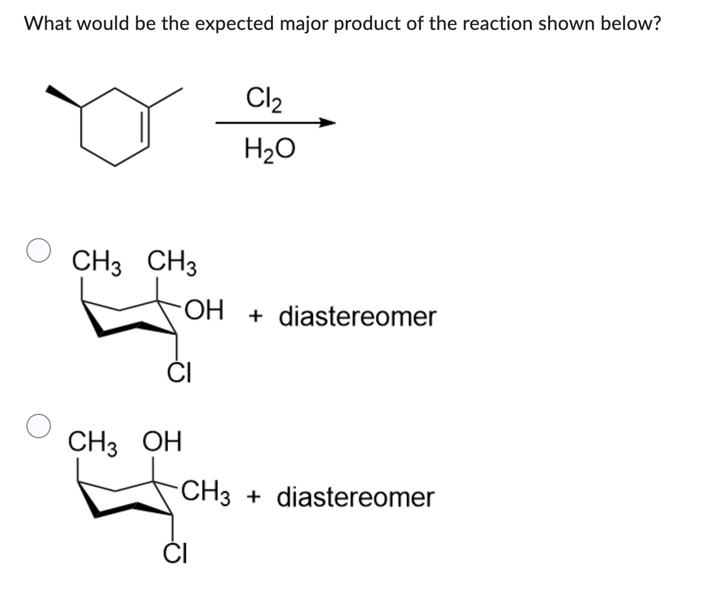 Solved What Would Be The Expected Major Product Of The