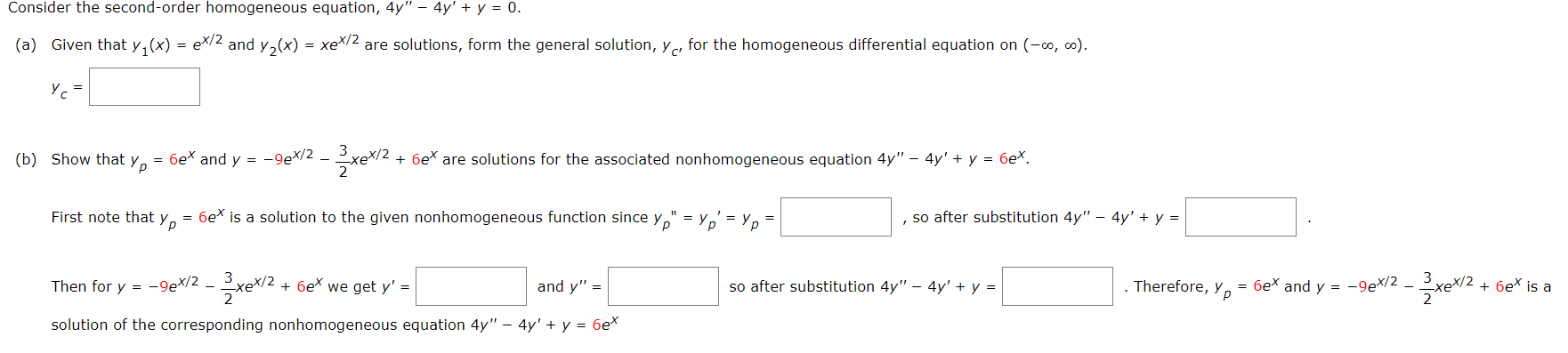 Solved Consider the second-order homogeneous equation, | Chegg.com