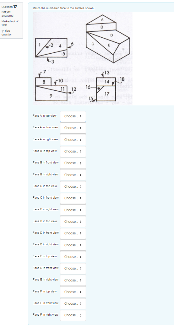 Solved Match the numbered face to the surface shown. | Chegg.com
