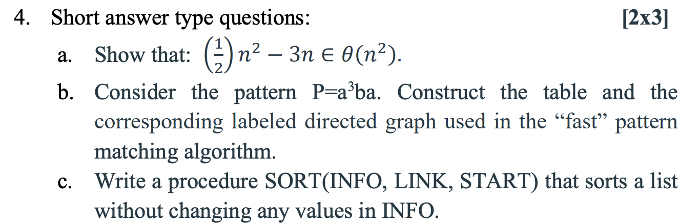 Solved Short answer type questions: [2×3] a. Show that: | Chegg.com