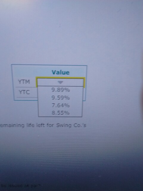 Solved ld to maturity (YTM) is the rate of return expected | Chegg.com
