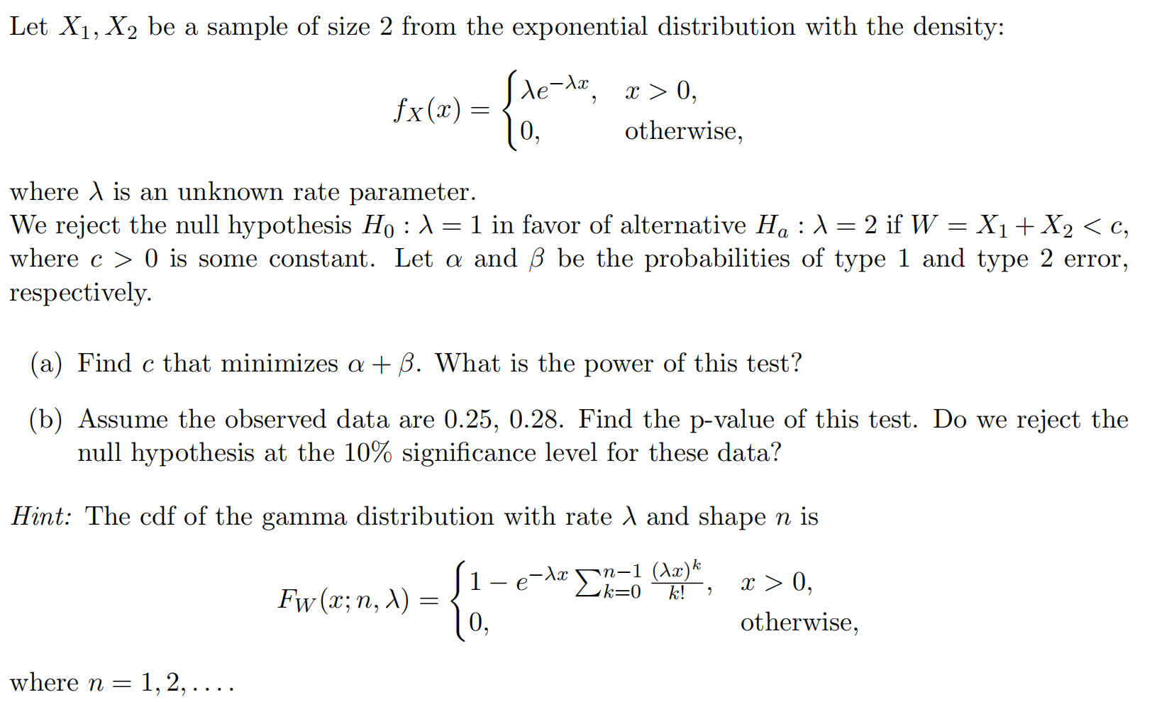 Solved Let X1,X2 be a sample of size 2 from the exponential | Chegg.com