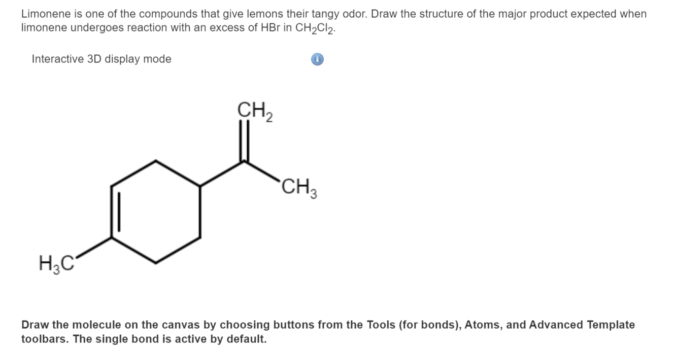 Solved Limonene is one of the compounds that give lemons | Chegg.com