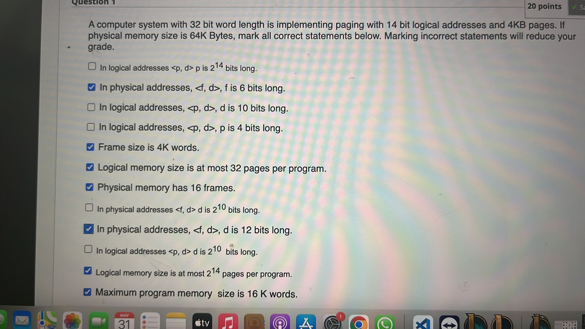 Solved A computer system with 32 bit word length is | Chegg.com