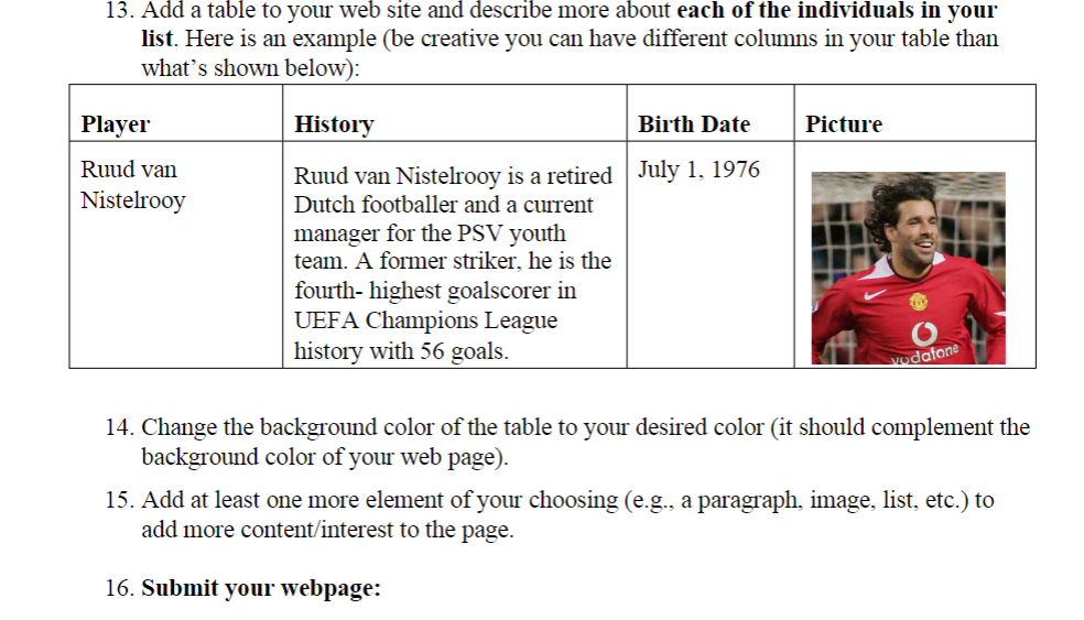 Solved Create a simple website about your favorite “Sport | Chegg.com