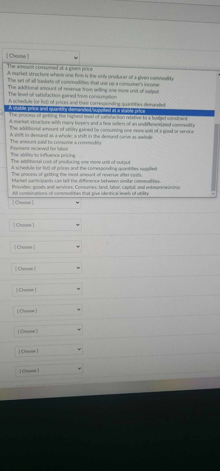 Solved Match the following terms to their definitions: | Chegg.com