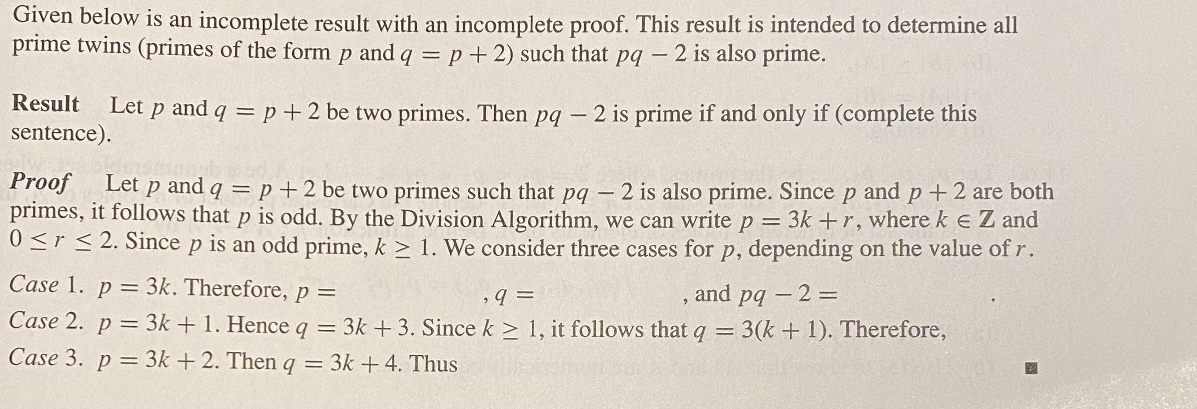 Solved Given below is an incomplete result with an | Chegg.com