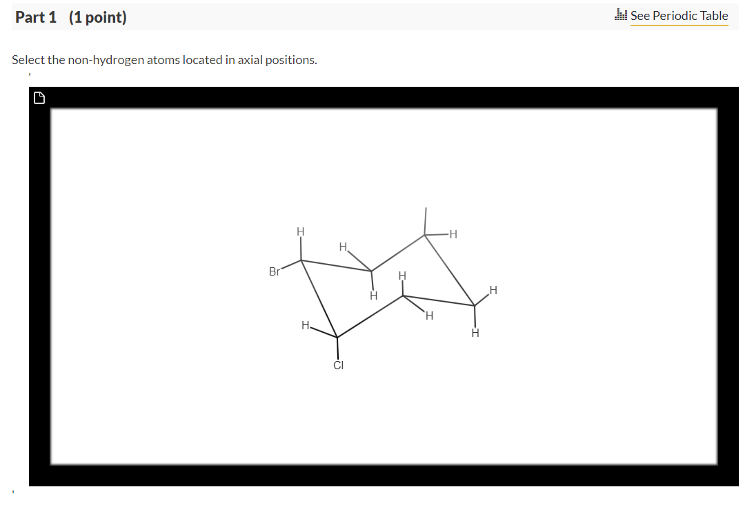 Solved Select The Non Hydrogen Atoms Located In Axial