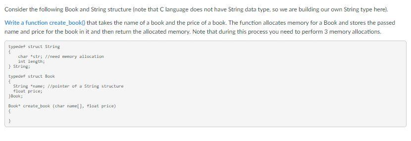 Solved Consider the following Book and String structure | Chegg.com