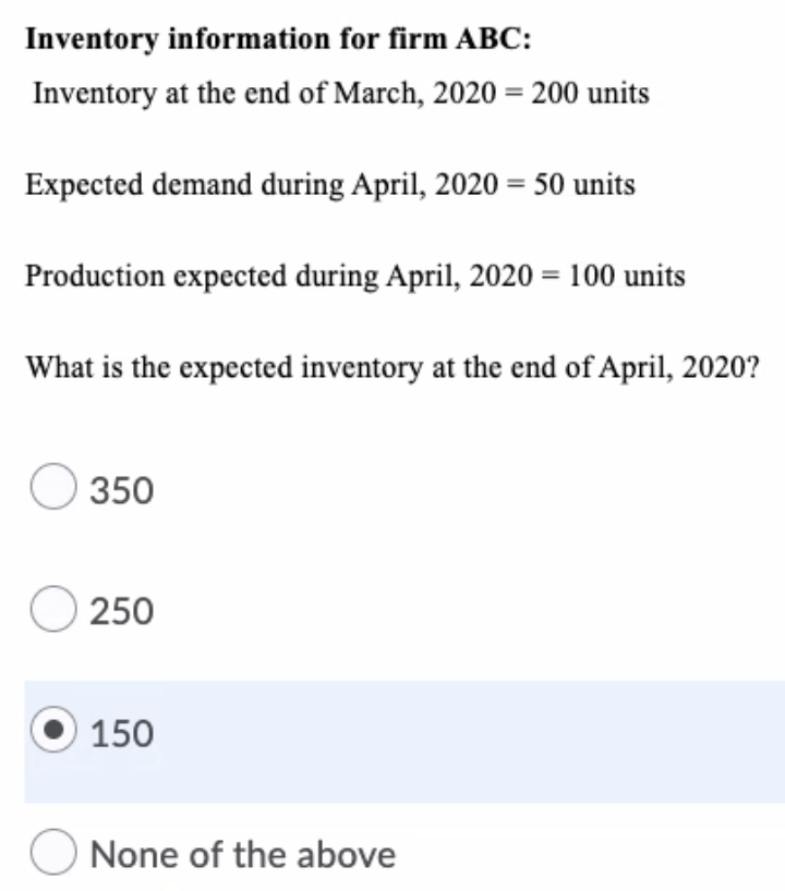 Solved Inventory information for firm ABC: Inventory at the | Chegg.com