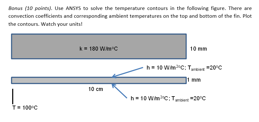 Bonus (10 points). Use ANSYS to solve the temperature | Chegg.com